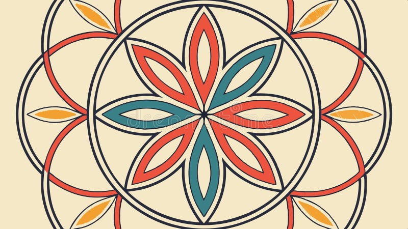 Geometric Pattern Mandala,like Design with Floral Elements Vector ...