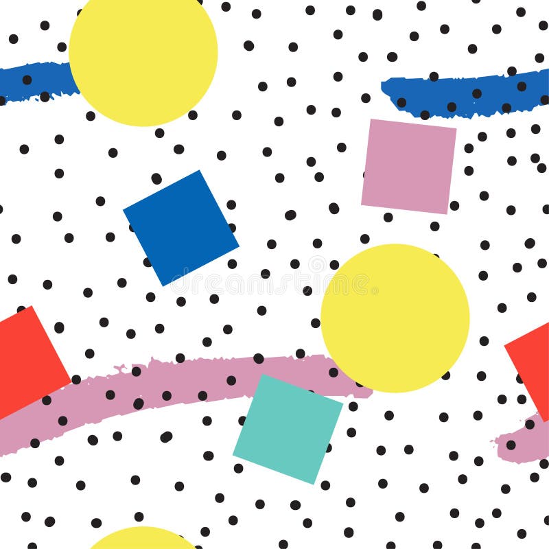 Memphis Pattern of Geometric Shapes. Colorful Pattern Memphis Style ...