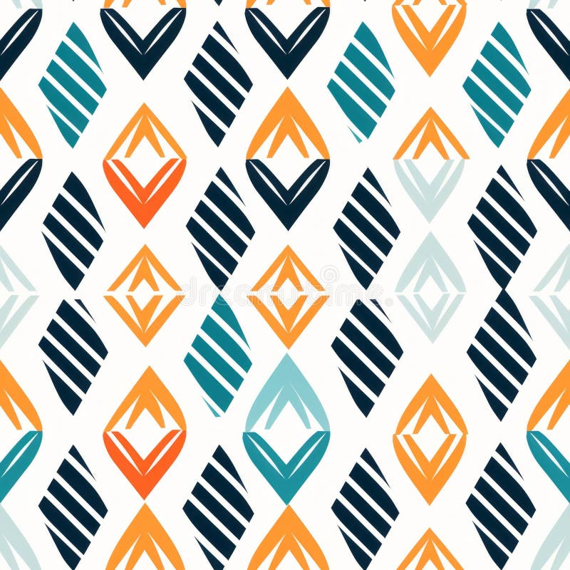 Geometric Pattern: Orange and Blue Angular Brushstrokes Stock ...