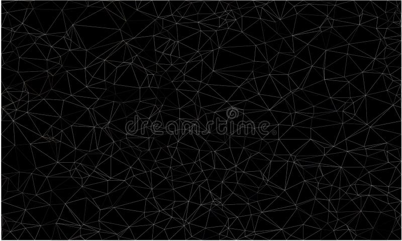 Wireframe Polygonal Abstract Mesh on Black Background. Vector Polygon ...