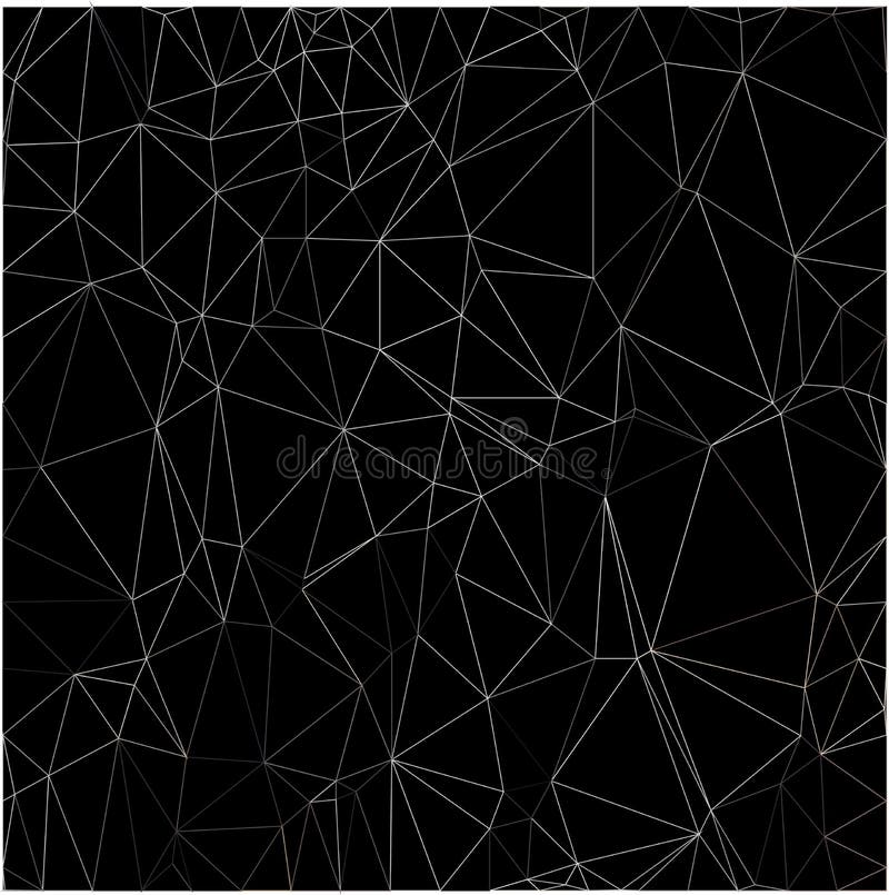 Wireframe Polygonal Abstract Mesh on Black Background. Vector Polygon ...