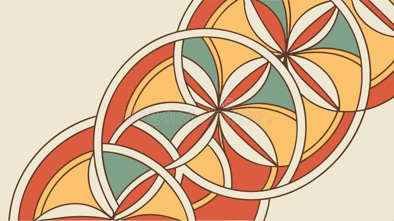 Geometric Pattern with Overlapping Arcs and Shapes Retro Abstract Design Vector Design ...