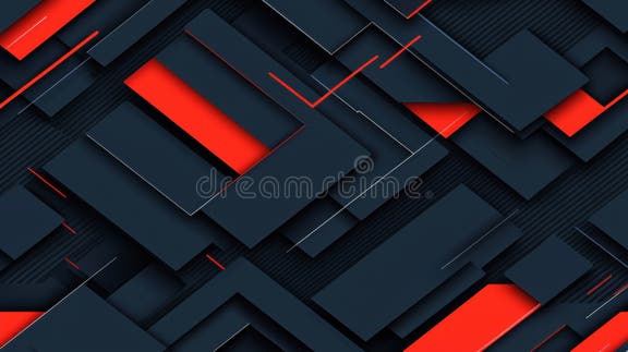 A Geometric Pattern of Overlapping Black and Red Rectangles and Squares ...