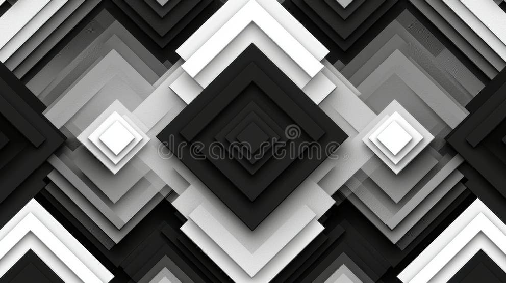 A Geometric Pattern of Overlapping Black and White Squares. Stock Image ...