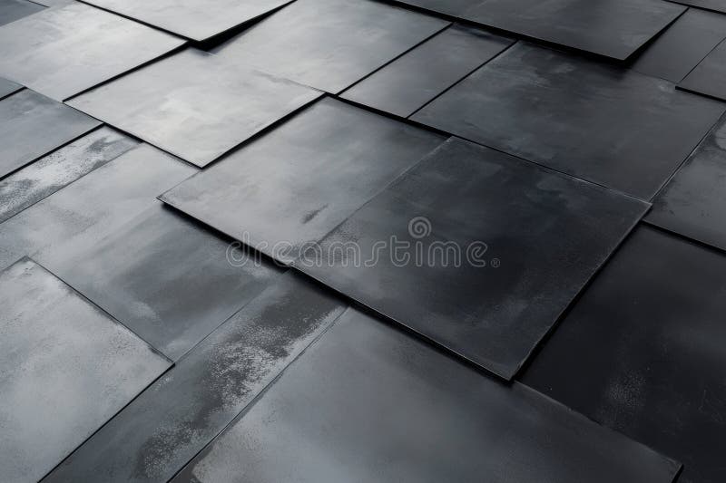 Geometric Pattern of Overlapping Dark Metallic Panels in Industrial ...