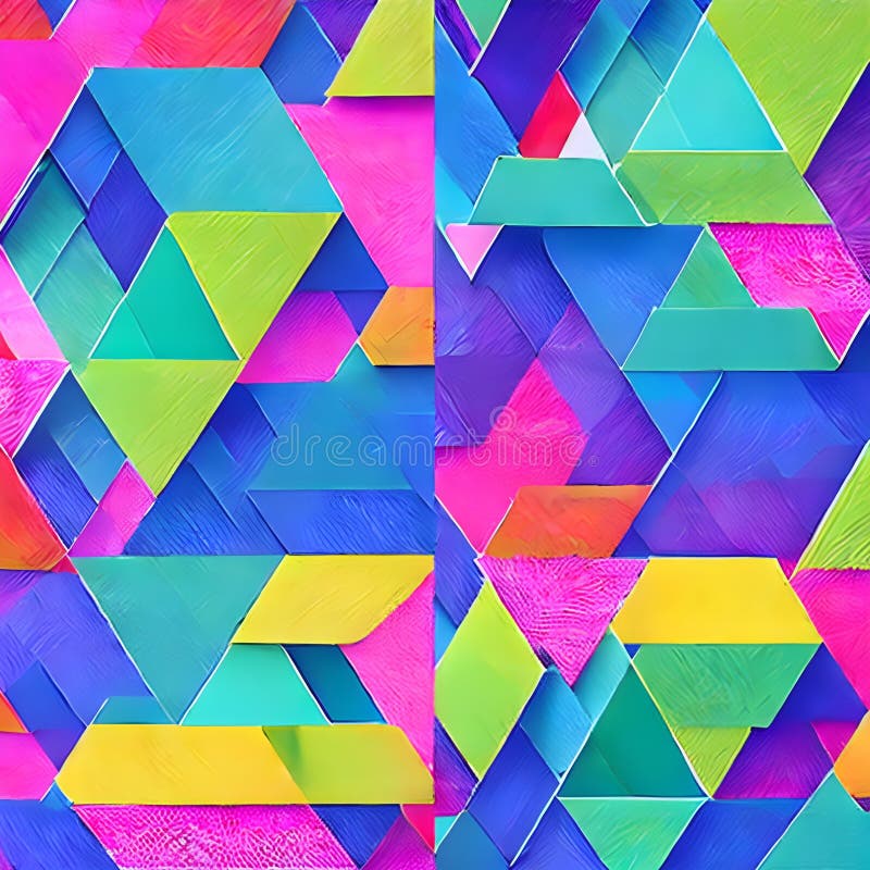 Geometric Pattern of Overlapping Polygons in Spring Colors. Image Created with Generative AI ...