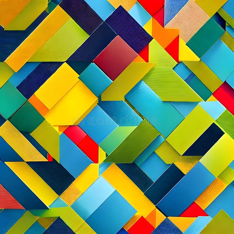 Geometric Pattern of Overlapping Polygons in Summer Colors. the Image ...