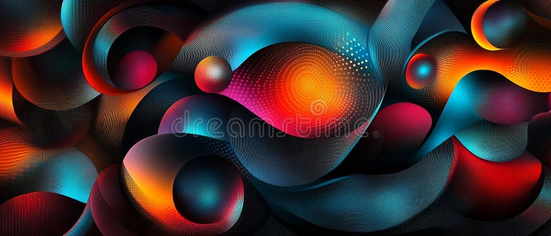 Geometric Pattern of Overlapping Shapes Creating Abstract Rhythm Stock ...