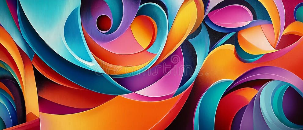 Geometric Pattern of Overlapping Shapes Creating Abstract Rhythm Stock ...