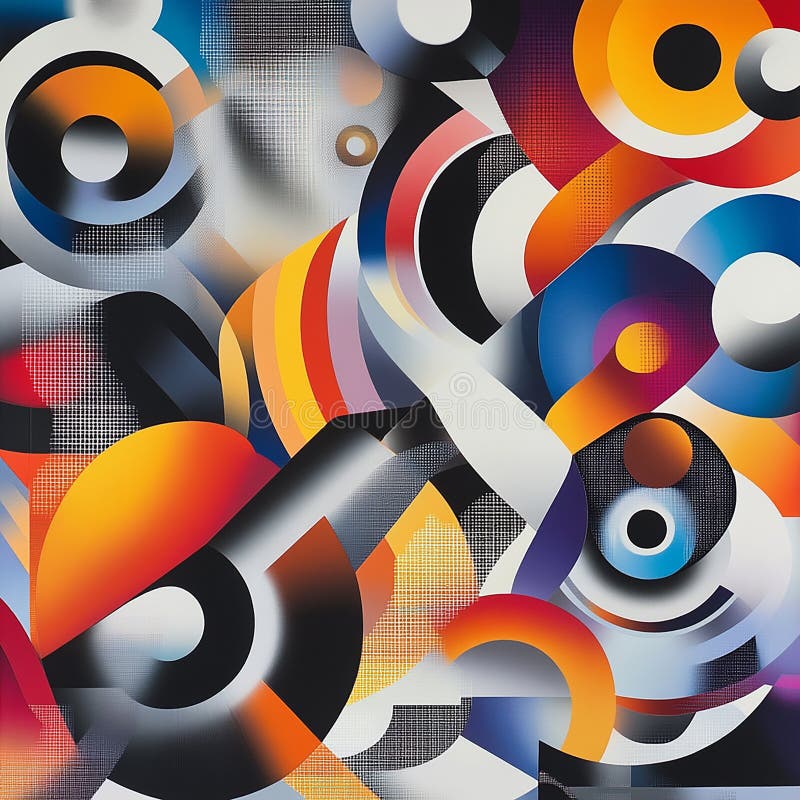 Geometric Pattern of Overlapping Shapes Creating Abstract Rhythm Stock ...