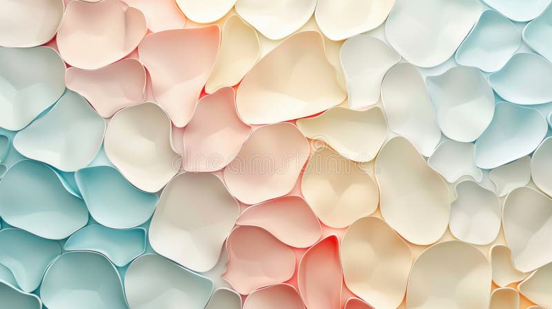 Geometric Pattern of Overlapping Textured Tiles in Soft Pastel Tones ...