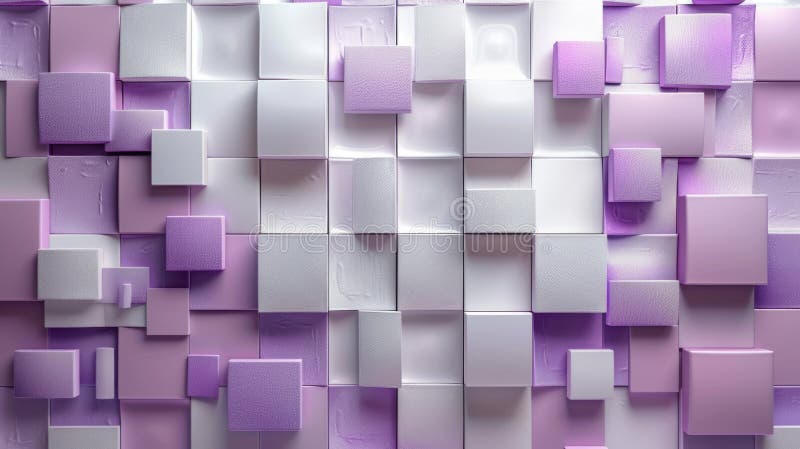 Geometric Pattern with Overlapping White Squares on a Purple Background ...