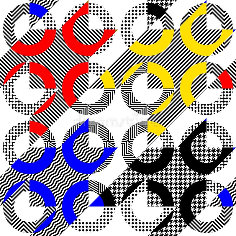 Geometric Pattern in a Patchwork Collage Style. Stock Vector - Illustration of decoration, plaid ...