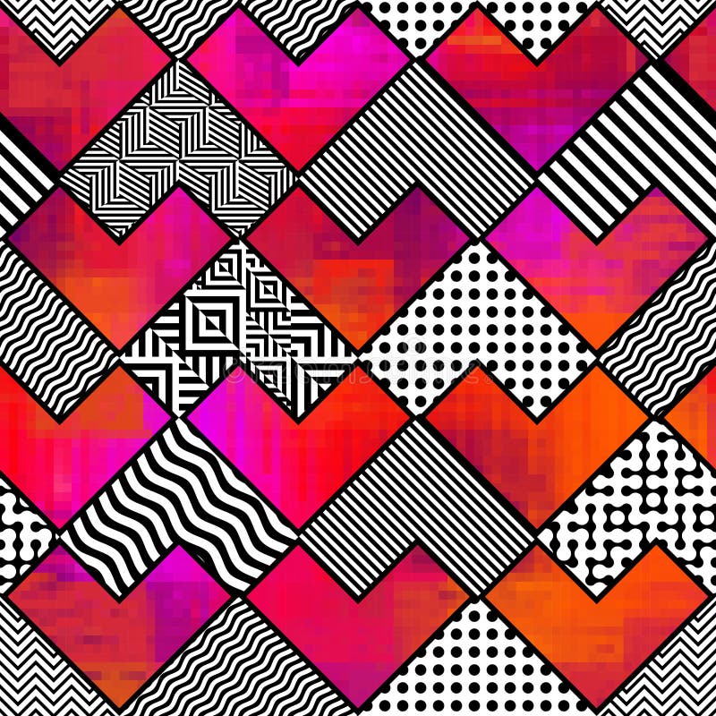 Geometric Pattern in a Patchwork Collage Style. Stock Vector ...