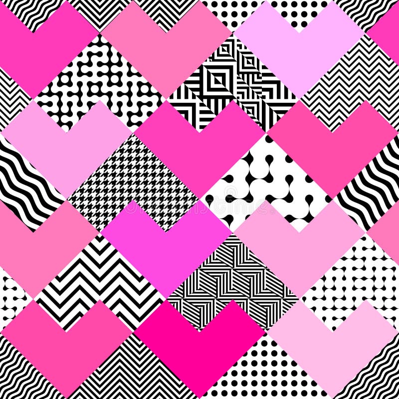 Geometric Pattern in a Patchwork Collage Style. Stock Vector - Illustration of geometric ...