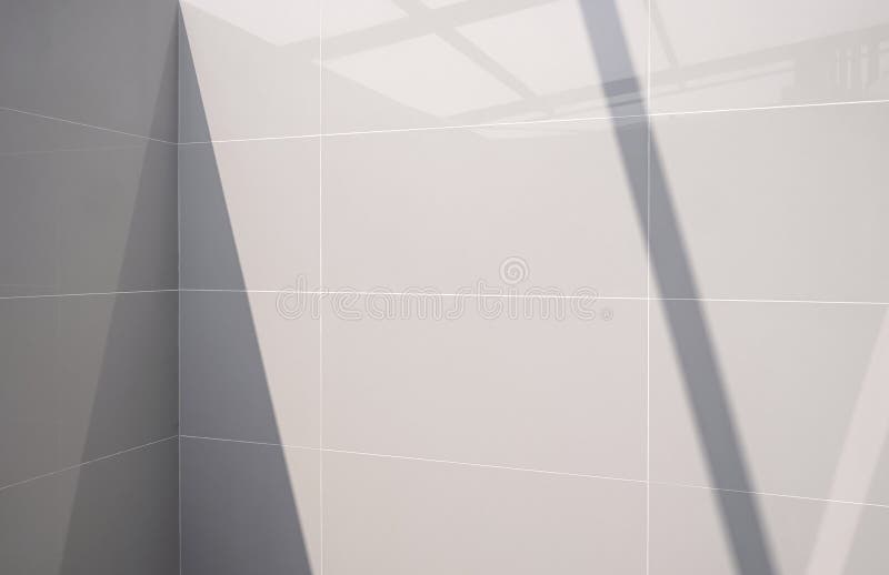 Geometric Pattern and Perspective Side View of Interior Gray Tile Wall ...
