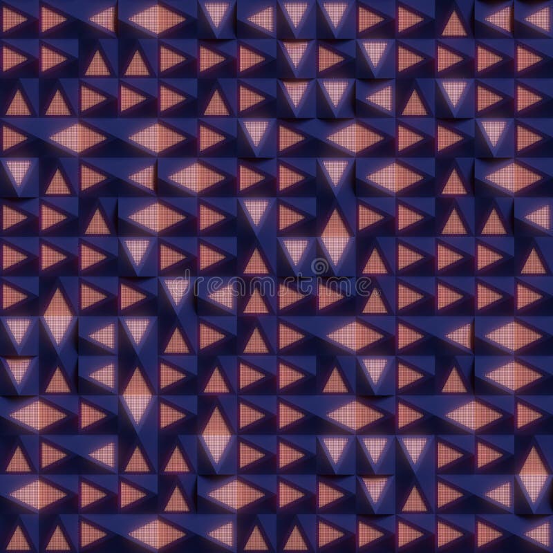 Geometric Pattern of Randomly Spaced Triangles on Dark Blue. Digital ...