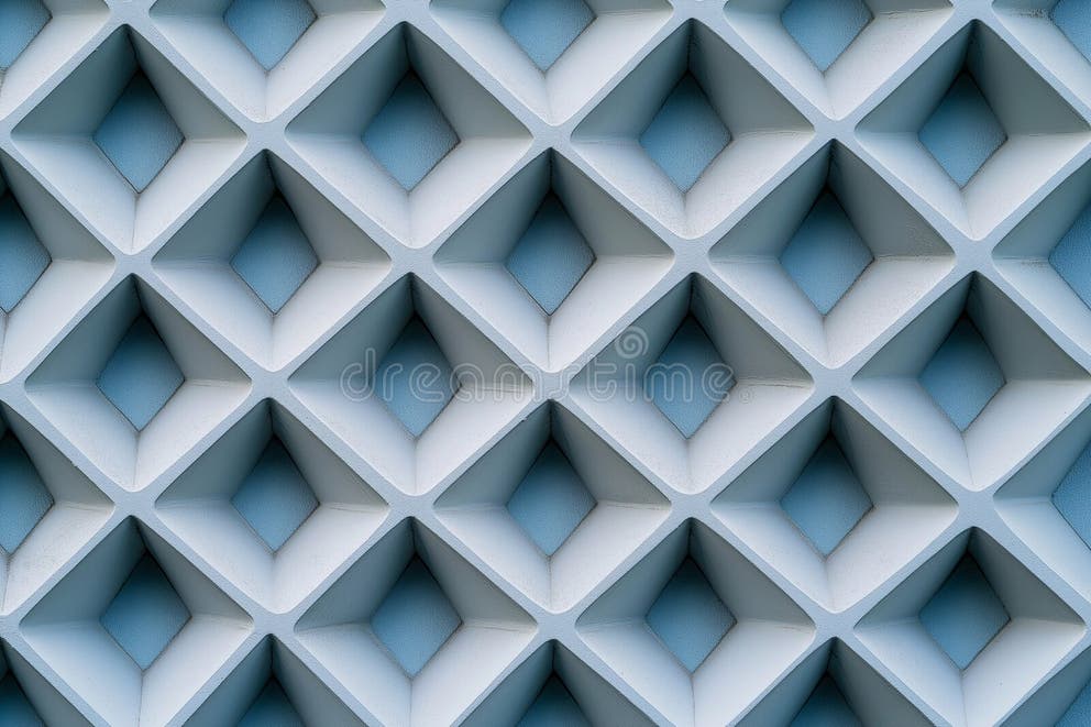 Geometric Pattern of Recessed Diamonds on a Wall. Stock Illustration ...