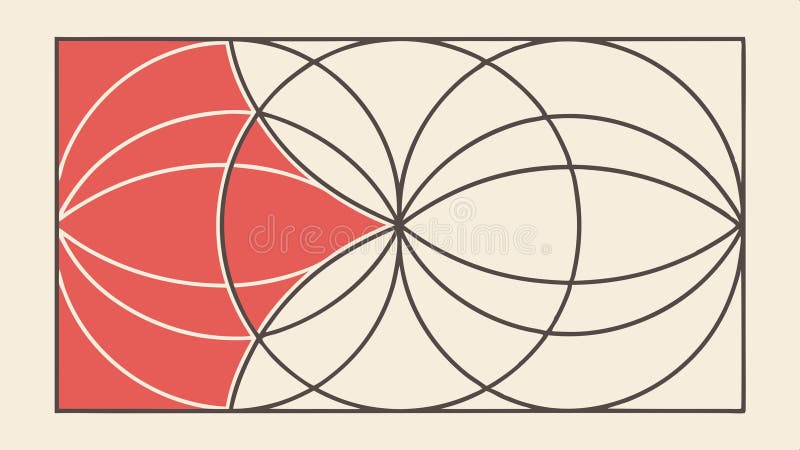 Geometric Pattern within a Rectangle Using Arcs and Lines Vector Design ...