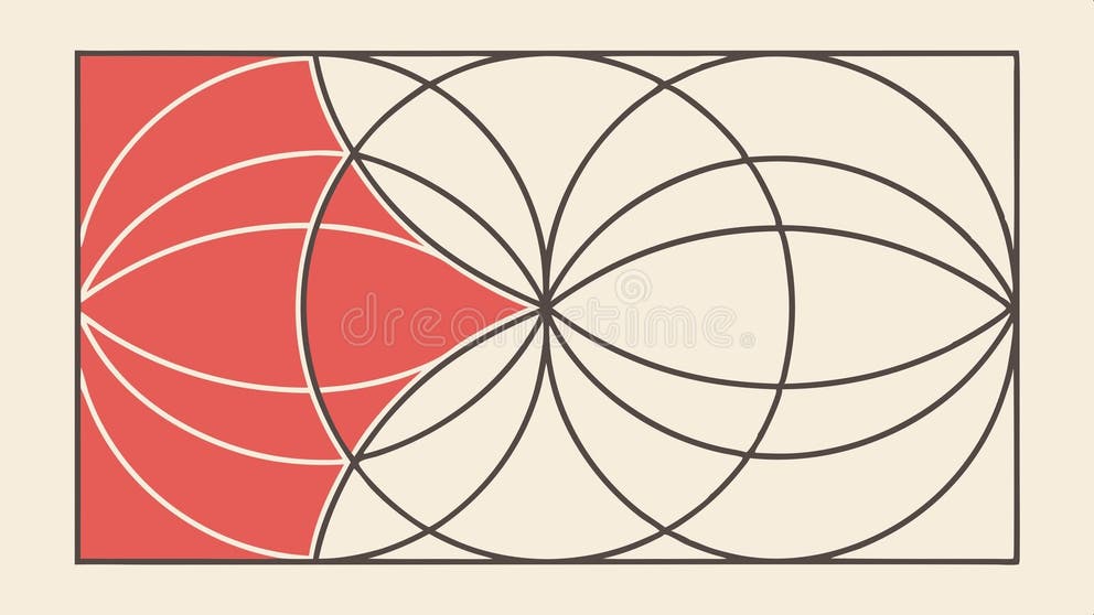 Geometric Pattern within a Rectangle Using Arcs and Lines Vector Design ...