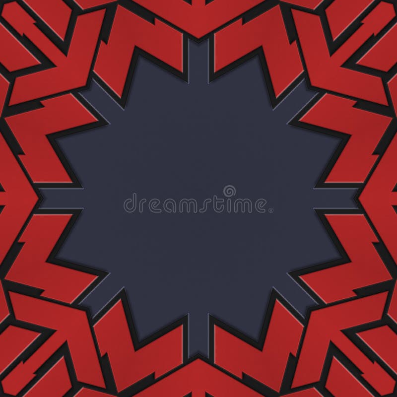 Geometric Pattern of Red Color, Scandinavian Celtic Style. Illustration ...