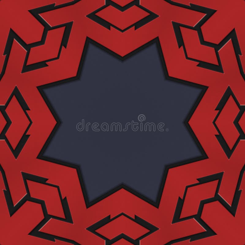 Geometric Pattern of Red Color, Scandinavian Celtic Style. Illustration ...