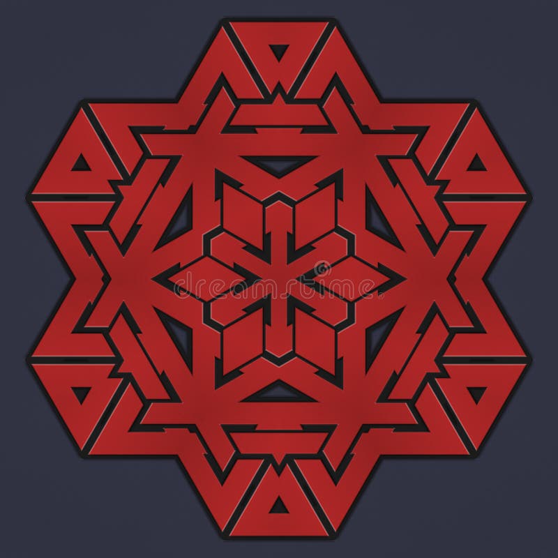 Geometric Pattern of Red Color, Scandinavian Celtic Style. Illustration ...