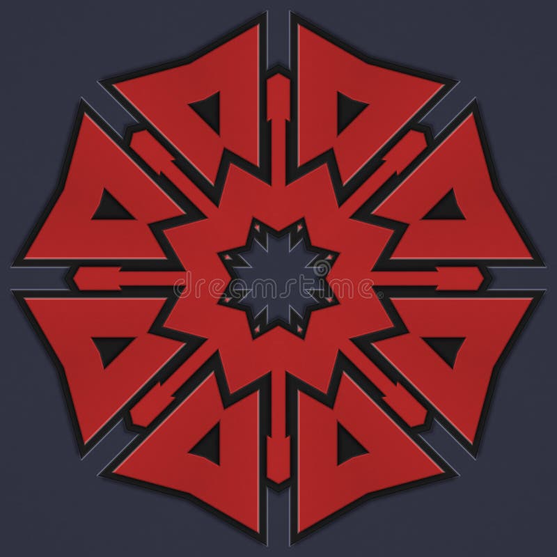 Geometric Pattern of Red Color, Scandinavian Celtic Style. Illustration ...