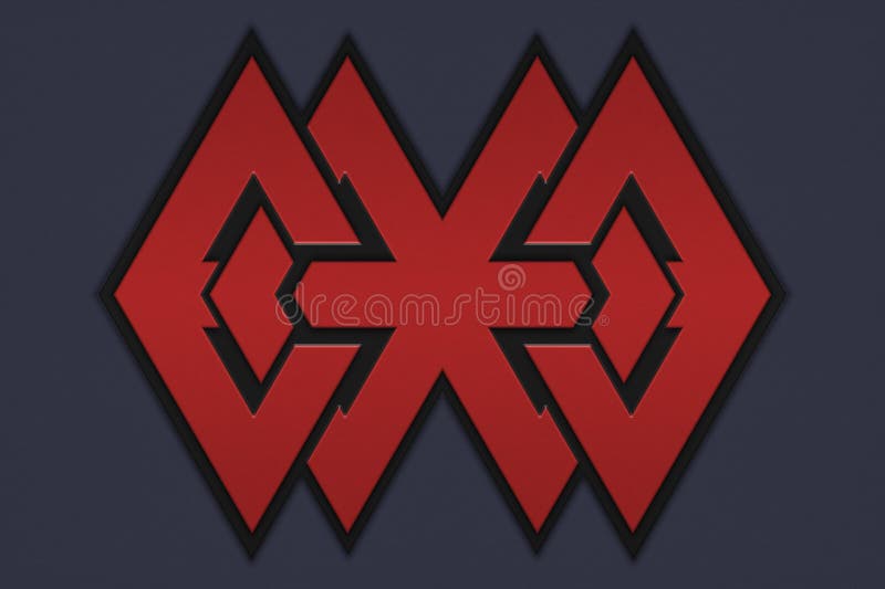 Geometric Pattern of Red Color, Scandinavian Celtic Style. Illustration ...