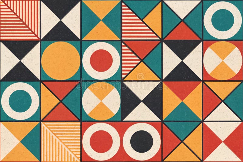 A Geometric Pattern in Retro Style-generated by Ai Stock Illustration ...