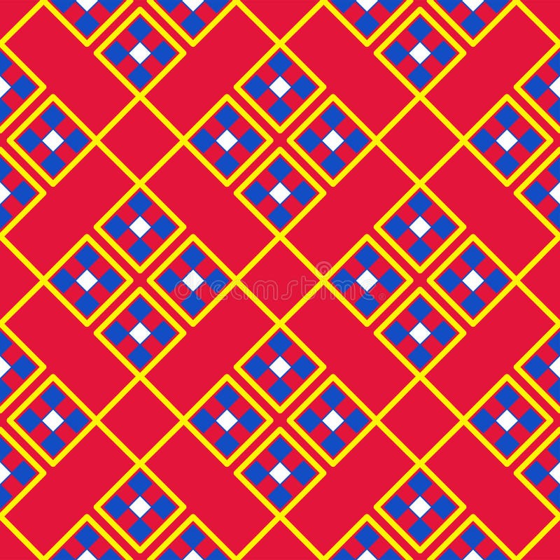 Geometric Pattern of Rhombic on Red Background Stock Illustration ...