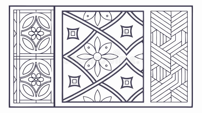 Geometric Pattern Screens, Architectural Decorative Elements, Vector ...