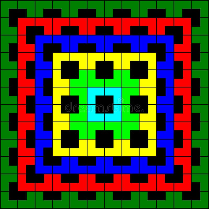 Multi-color Polygon Pattern on Black Background. Stock Illustration ...