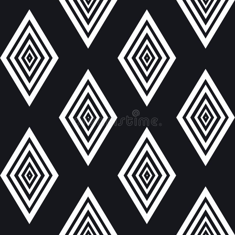 Geometric Pattern Seamless Diamond Lines Black and White Stock ...