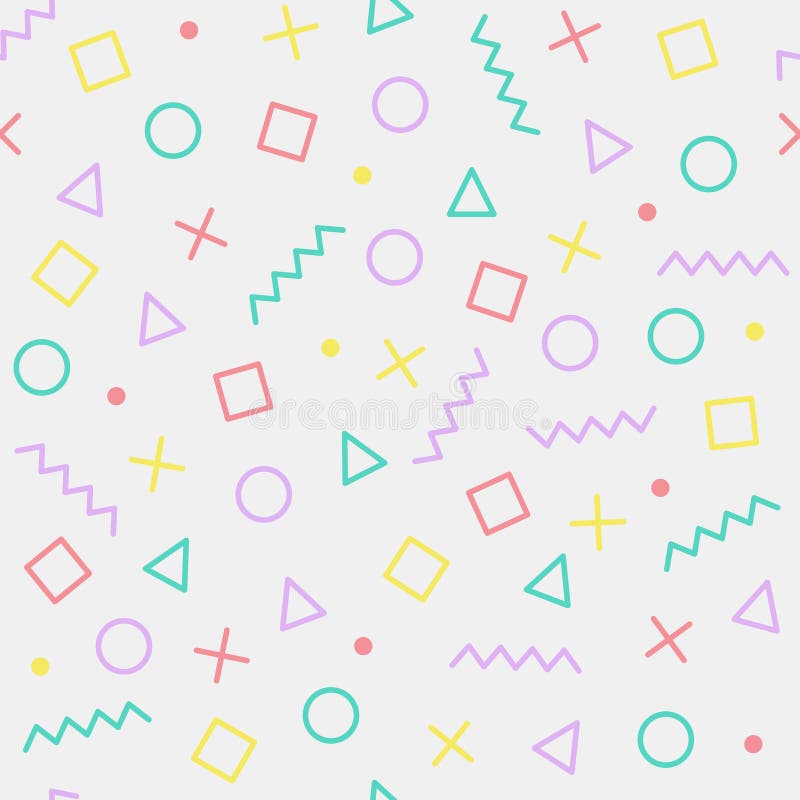 Geometric Pattern Seamless Icon with Circle, Square, Triangle, Curve ...