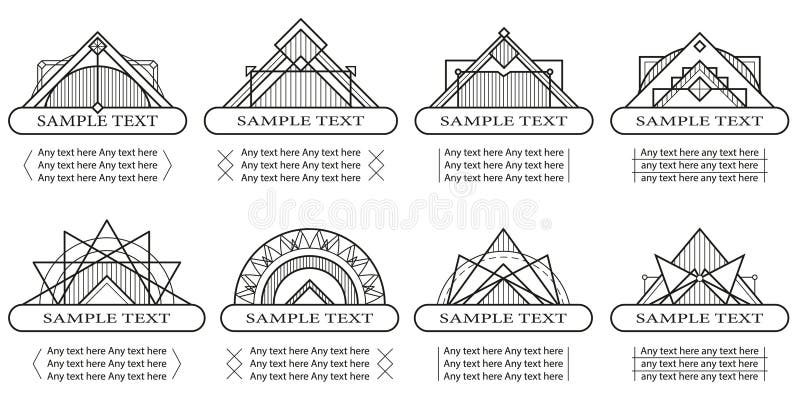 Set of Half-round Ornaments. Border Made of Lines. Stock Vector ...