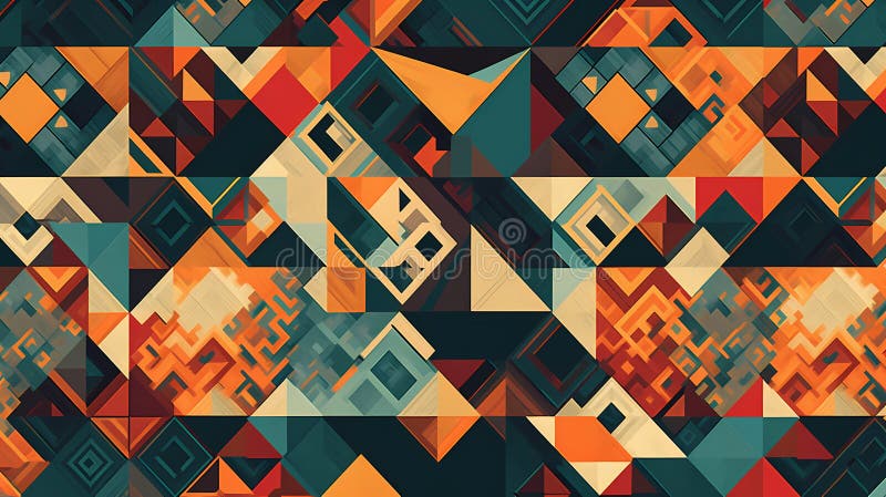 Geometric Pattern Show Yellow and Green Shade. AI-generated. Stock ...