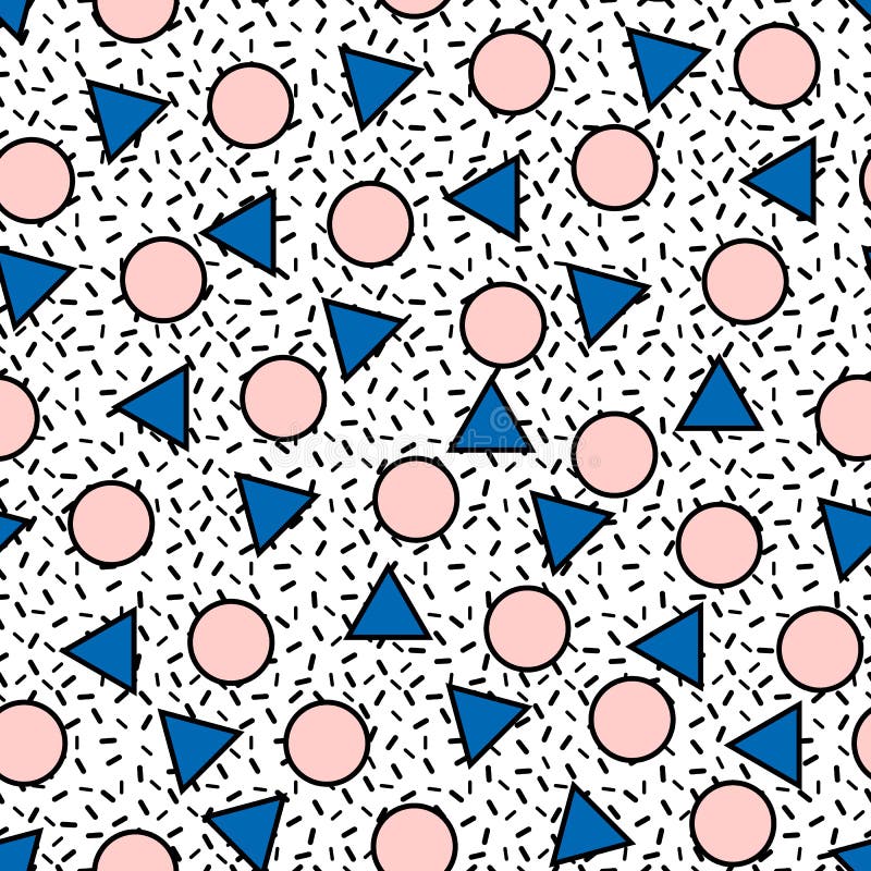 Geometric Pattern with Simple Shapes in 90s Style Stock Vector ...