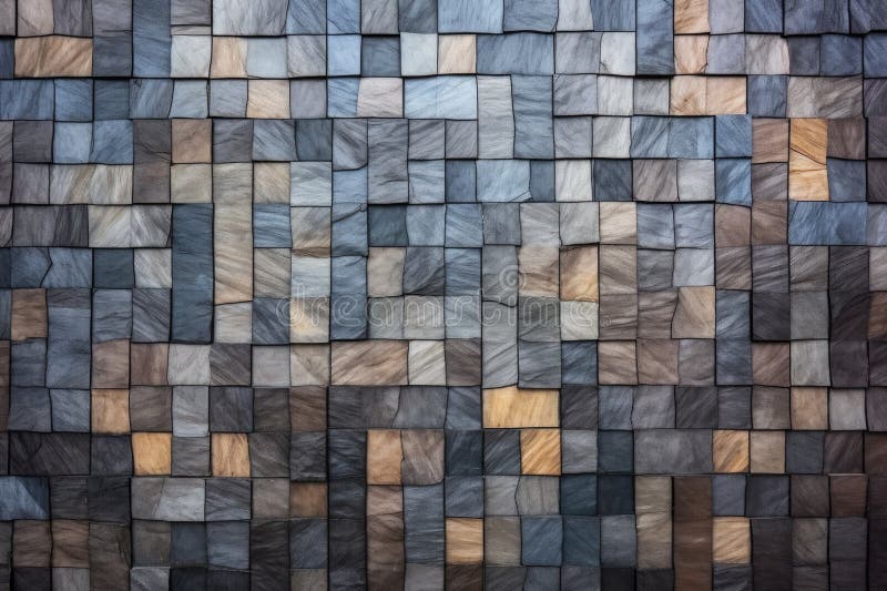 Geometric Pattern of Square Slate Tiles Stock Image - Image of wall ...
