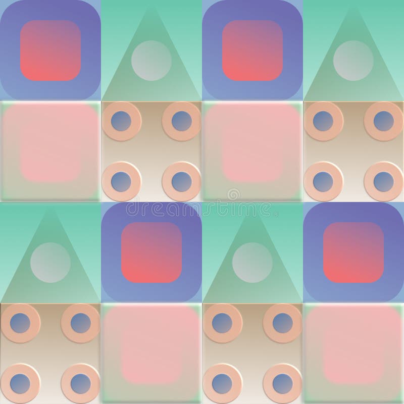 Geometric Pattern of Squares, Circles and Triangles with Gradient Fill ...