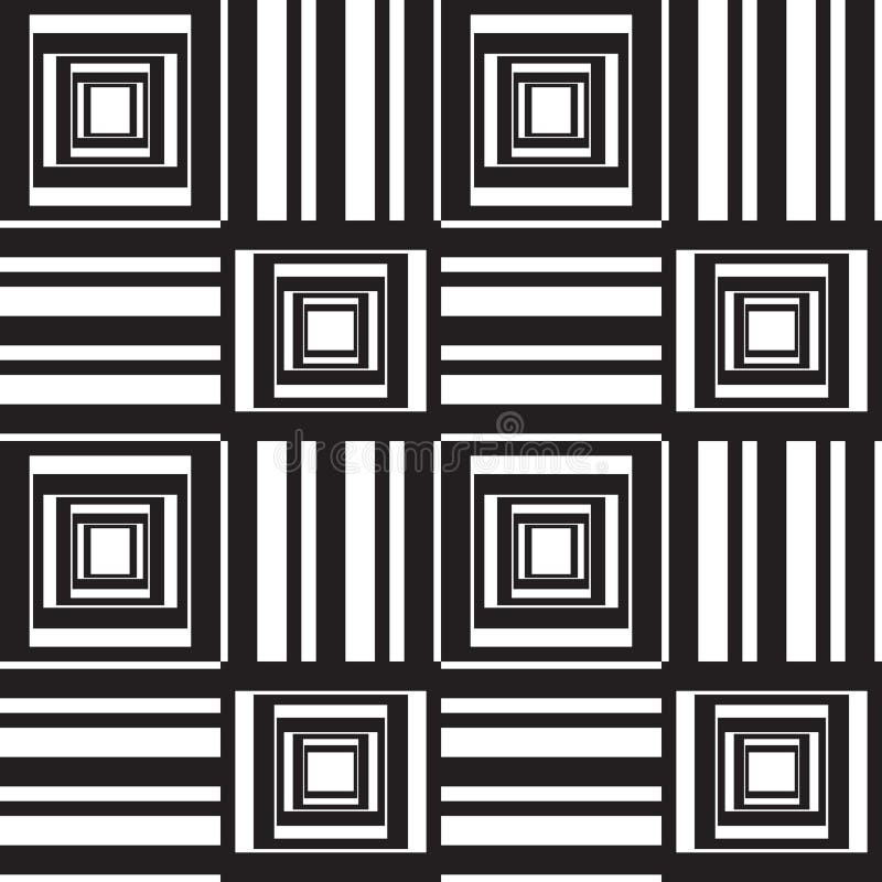 Geometric Pattern of Squares and Stripes. Stock Vector - Illustration ...
