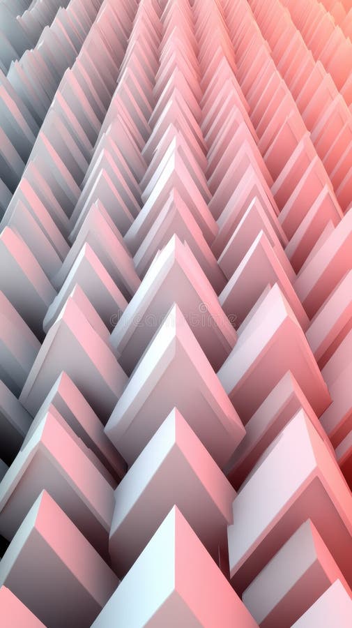 Geometric Pattern of Stacked White Blocks with a Soft Pink Gradient, AI ...