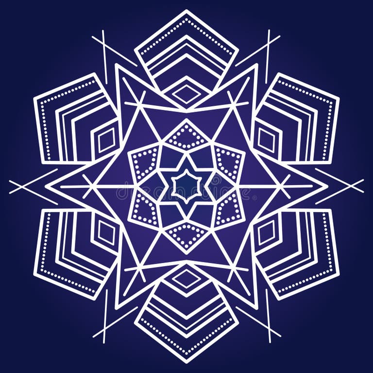 Snowflake Ornament Vector Illustration. Large Complex Design Stock ...