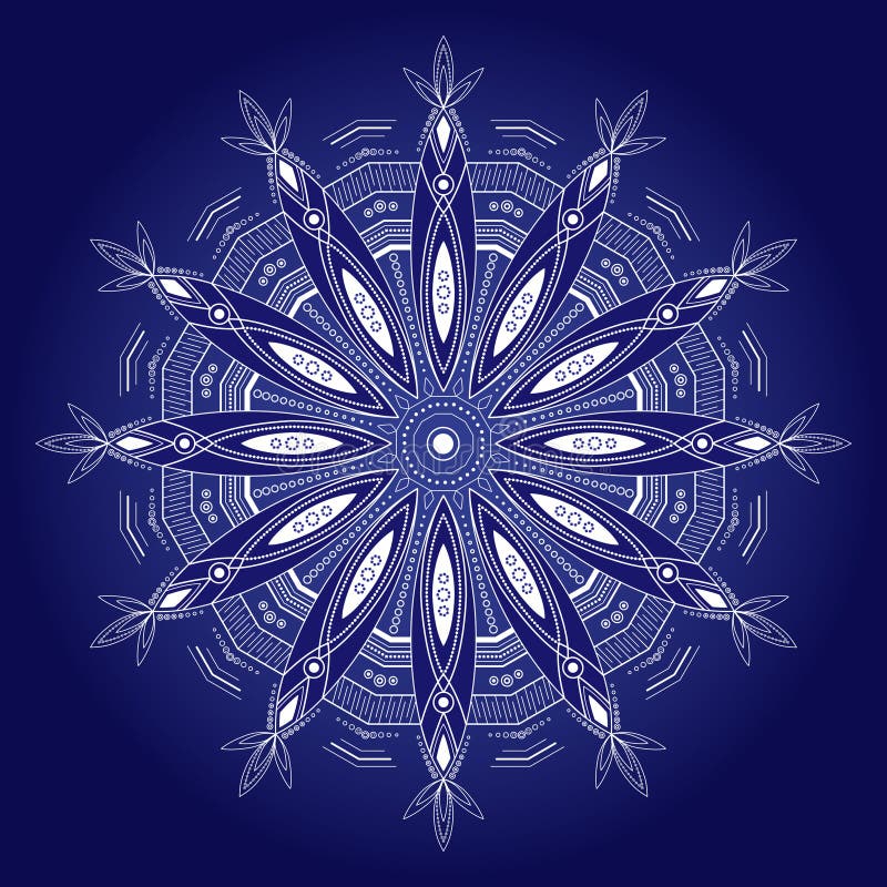 Snowflake Ornament Vector Illustration. Large Complex Design Stock ...