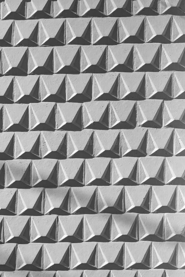 Geometric Pattern Stucco on House Wall, Gray Cement Decorative Grid ...