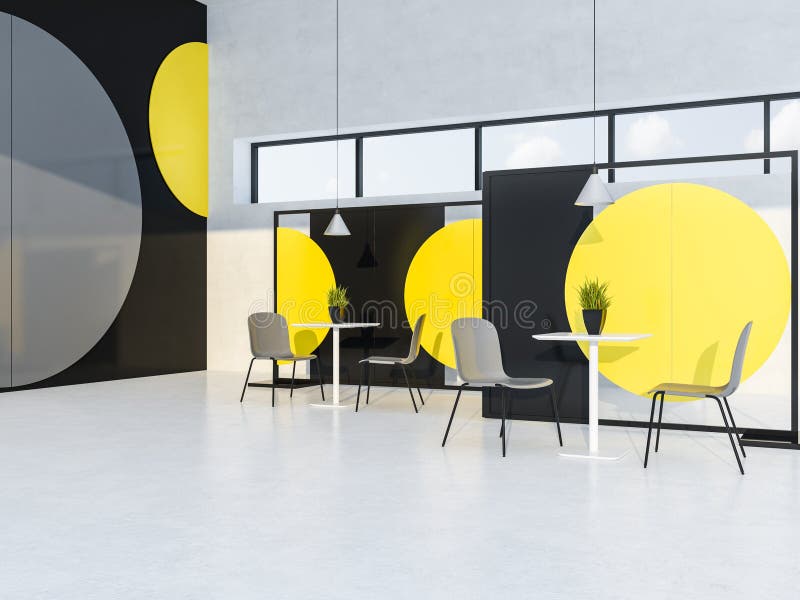 Geometric Pattern Stylish Cafe Interior Design Stock Illustration ...