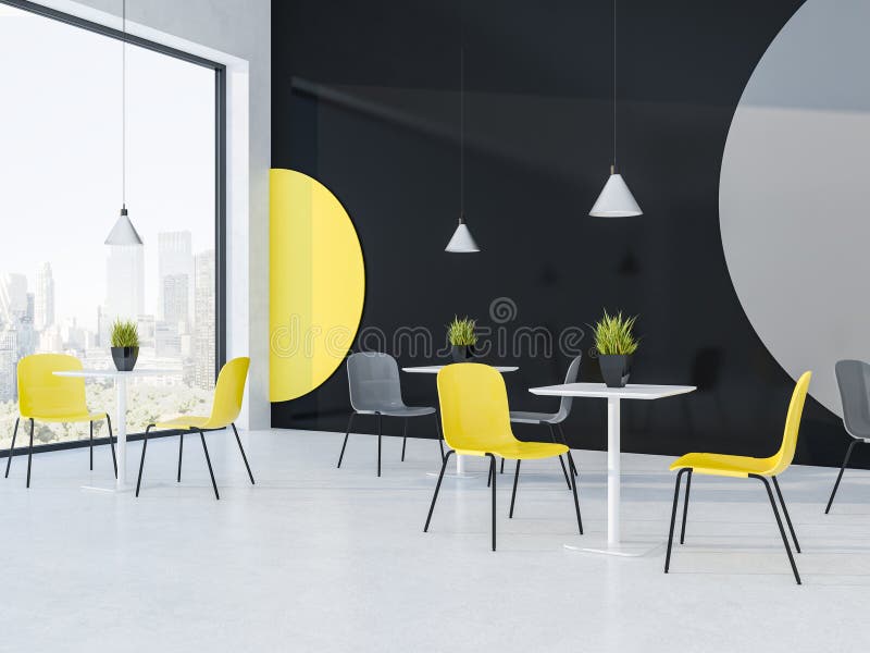 Geometric Pattern Stylish Loft Cafe Interior Stock Illustration ...