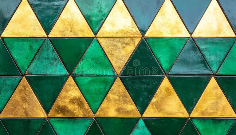 Geometric Pattern, Teal and Gold Triangles, Abstract Background Design ...