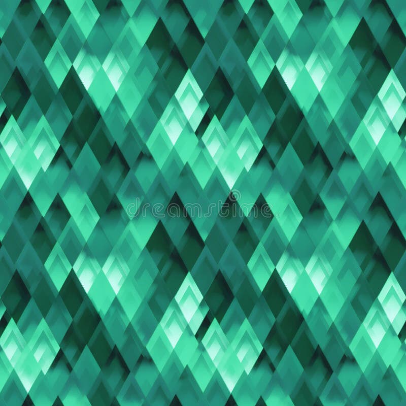 Geometric Pattern of Teal and Green Triangles in a Repetitive Design ...