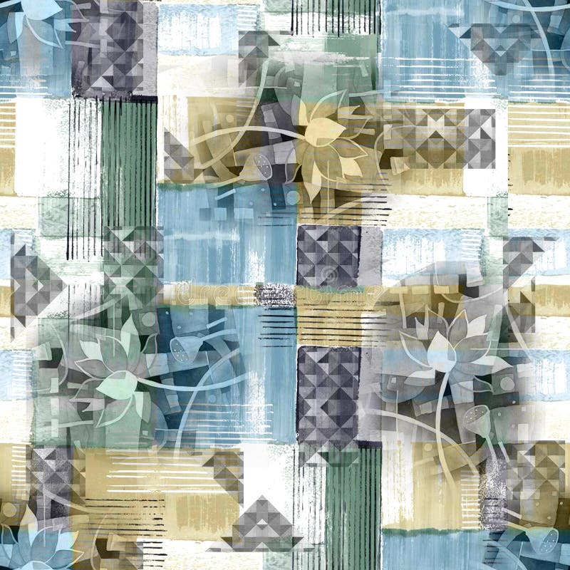 Geometric Pattern with Texture and Block Triangle Box Pattern Colourful ...